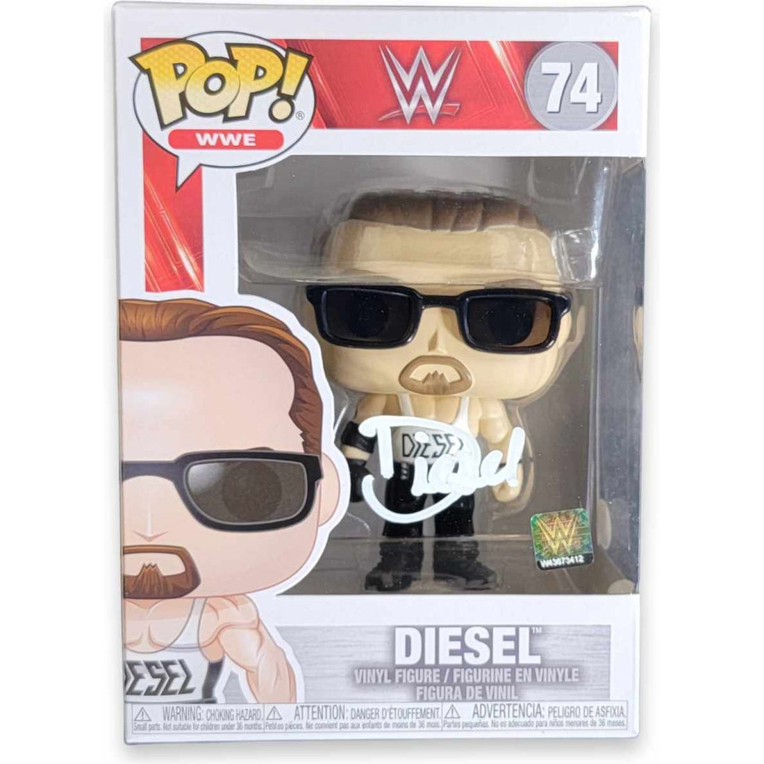Kevin Nash signed Diesel Funko POP! WWE #74 JSA Authenticated autograp ...