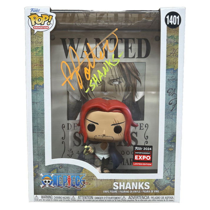 Brandon Potter signed Shanks Wanted Poster Funko Pop! One Piece #1401 ...