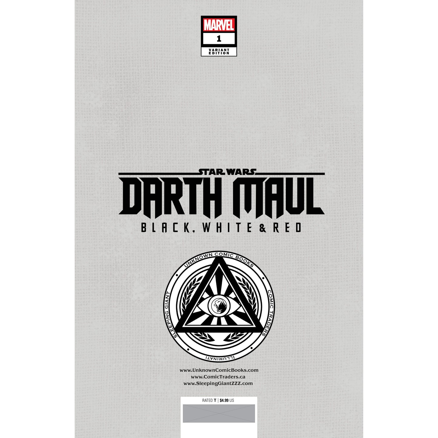 STAR WARS: DARTH MAUL - BLACK, WHITE & RED #1 UNKNOWN COMICS FELIPE MA ...