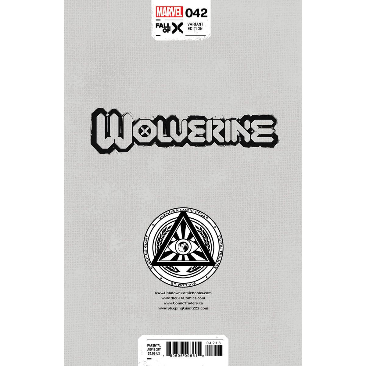 WOLVERINE #42 UNKNOWN COMICS TYLER KIRKHAM EXCLUSIVE VIRGIN VAR (01/31 ...